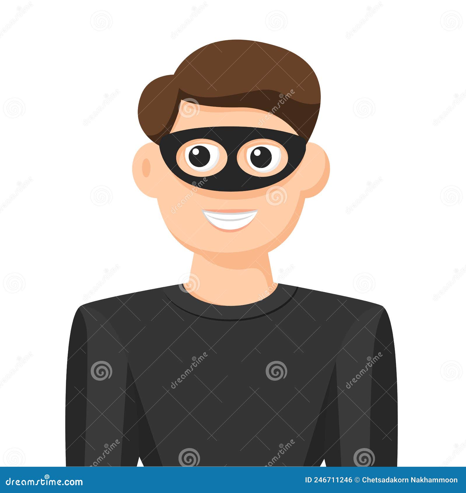 Robber In Simple Flat Vector, Personal Profile Icon Or Symbol ...