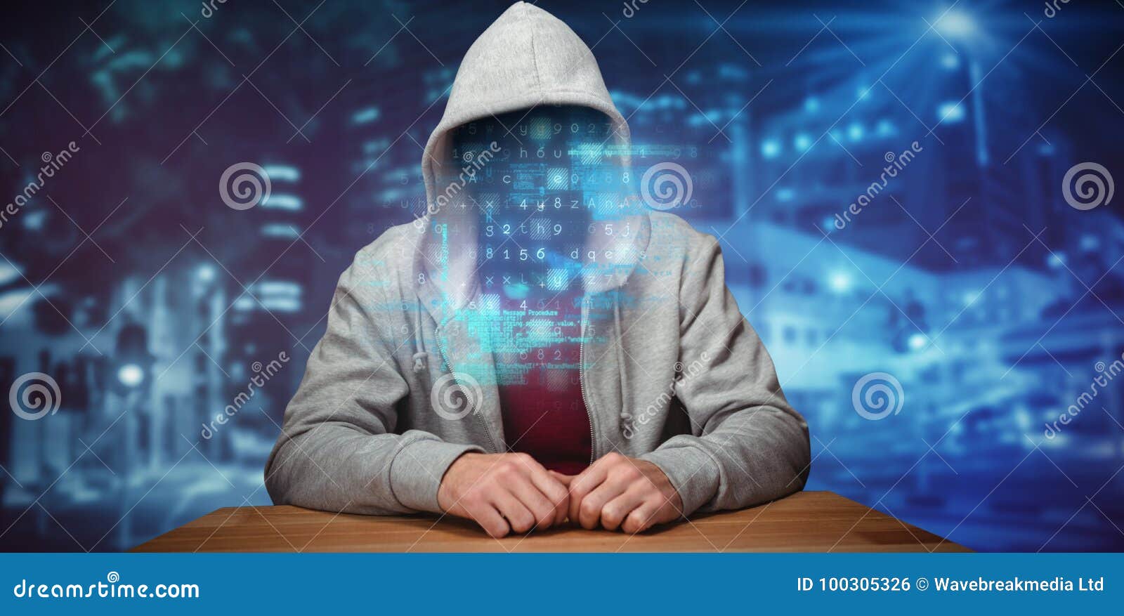 Composite Image of Robber Sitting at Table Stock Photo - Image of city ...