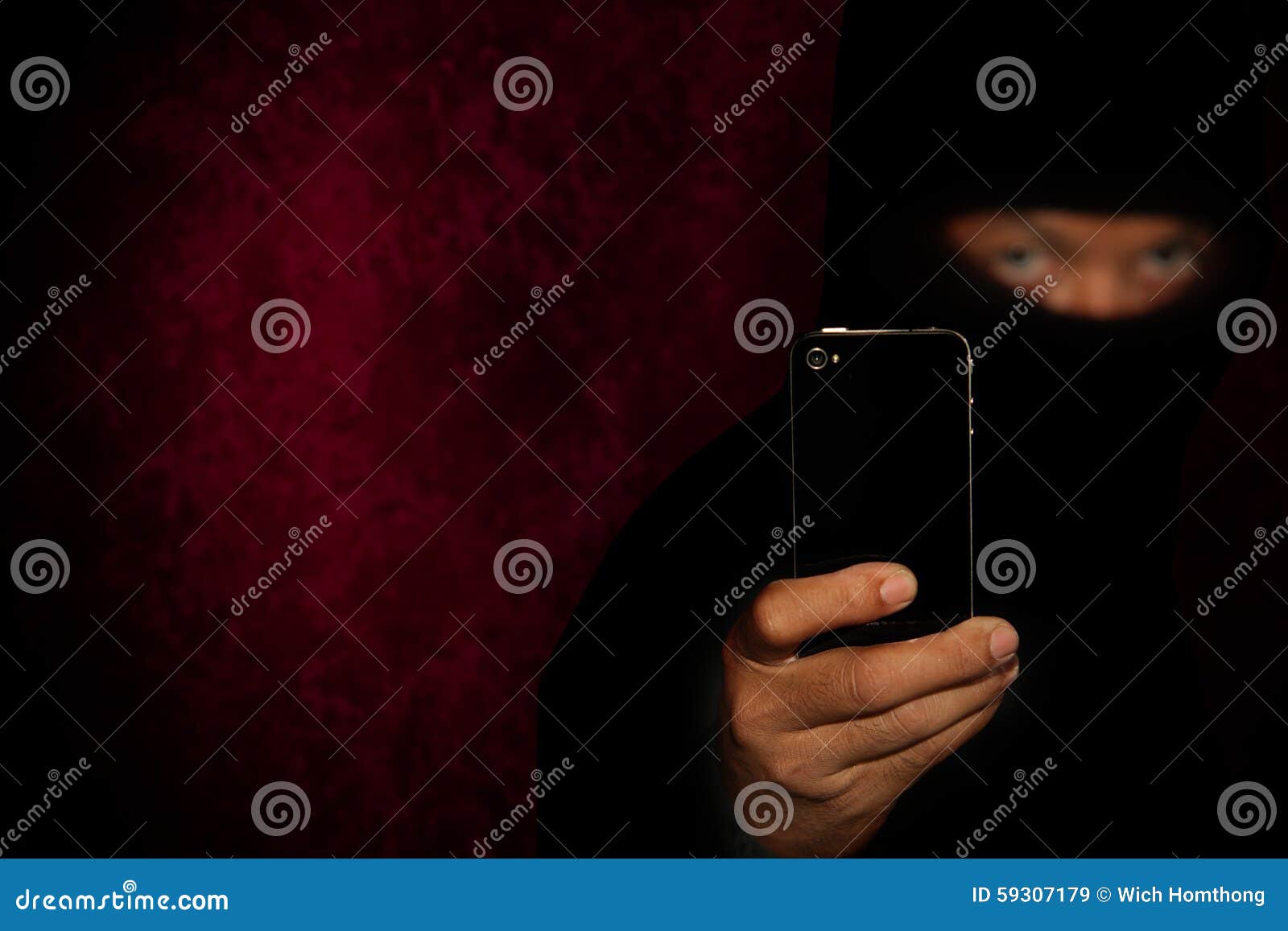 Robber with smartphone stock image. Image of phone, male - 59307179