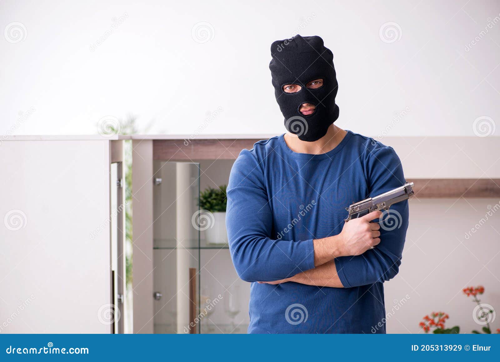 Male Robber Stealing Valuable Things from the House Stock Image - Image ...
