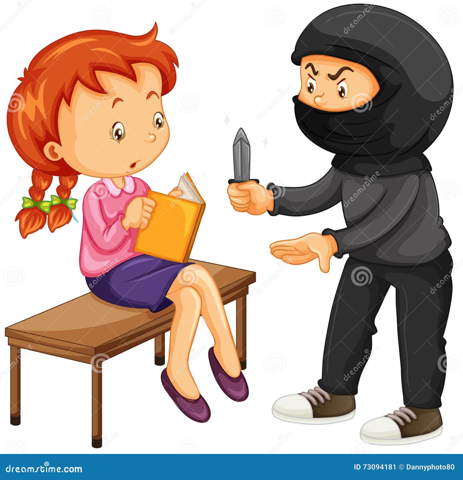 Pop Art Woman With Knife, Girl With Index Finger. Cartoon Vector ...