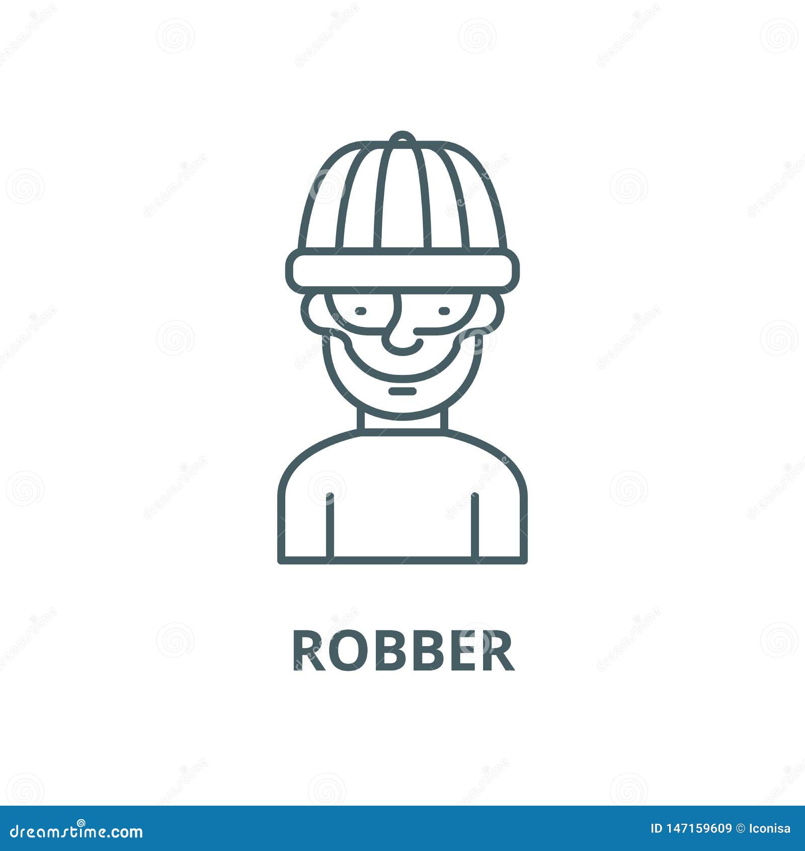 Robber Vector Line Icon, Linear Concept, Outline Sign, Symbol Stock ...