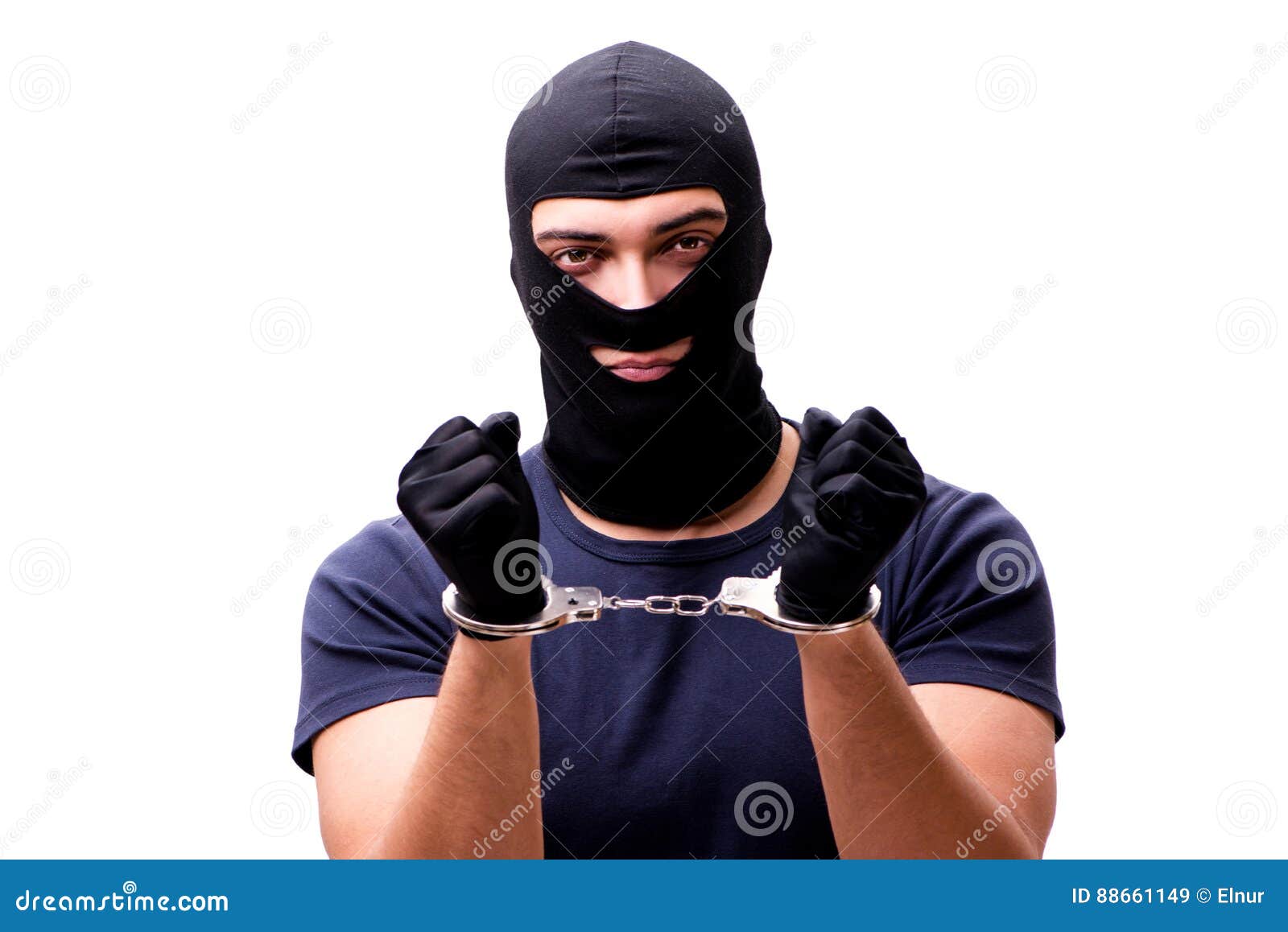 The Robber Wearing Balaclava Isolated on White Stock Image - Image of ...