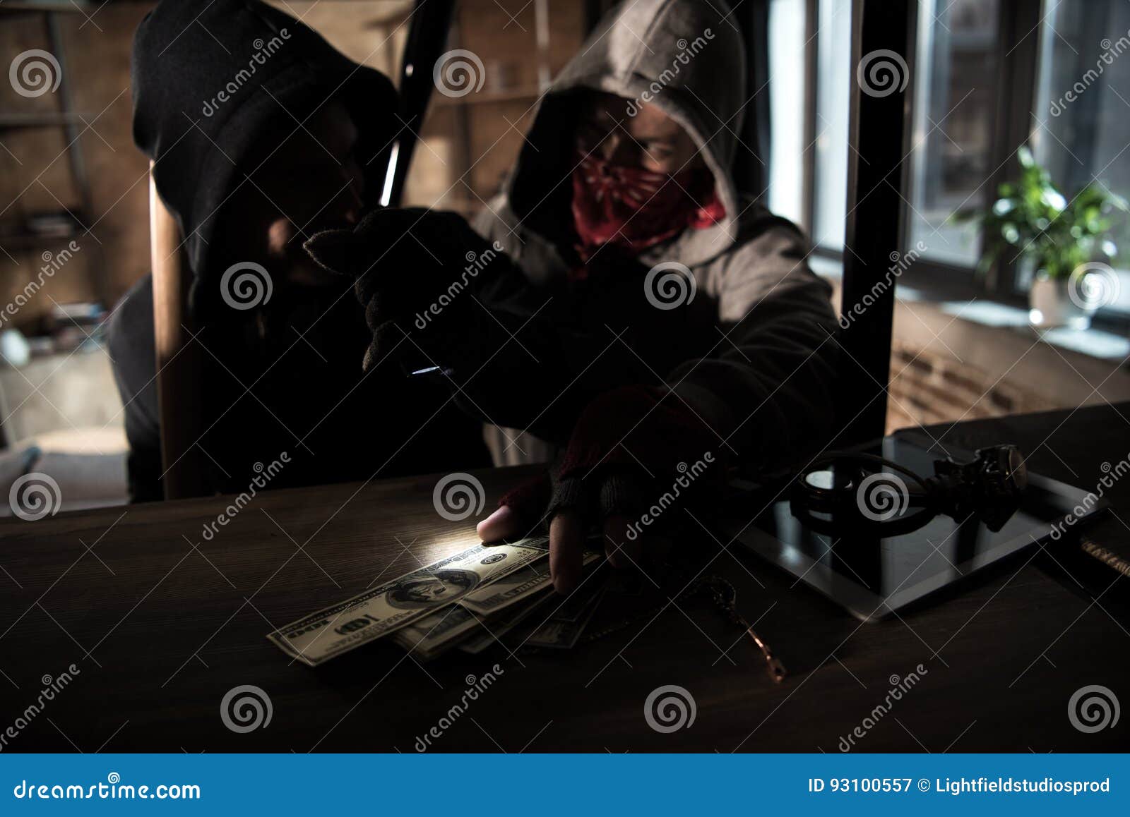 Robbers stealing money stock image. Image of thief, crime - 93100557
