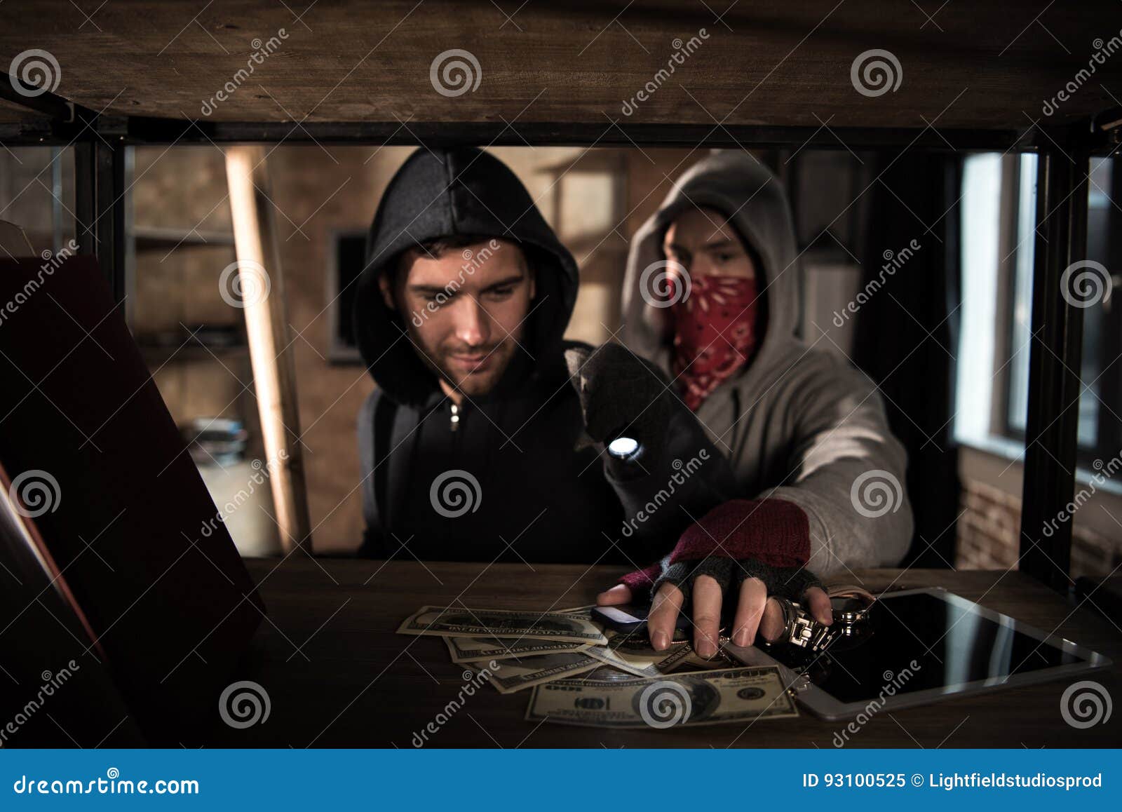 Robbers stealing money stock image. Image of security - 93100525