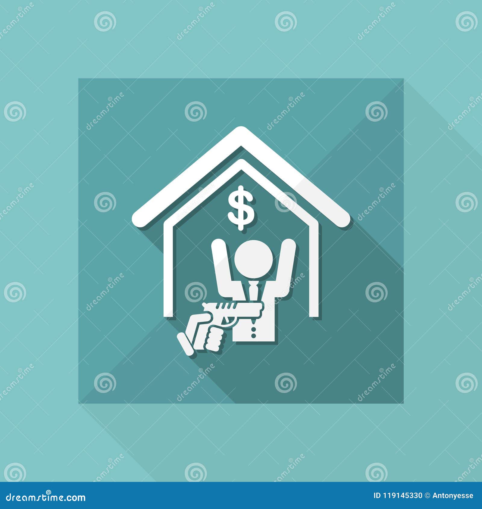 Robbery Concept - Vector Icon Stock Vector - Illustration of burglary ...