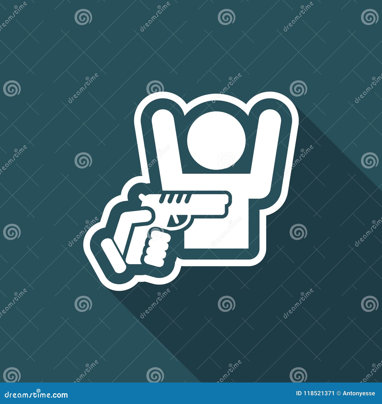 Robbery with gun stock vector. Illustration of robber - 118521371