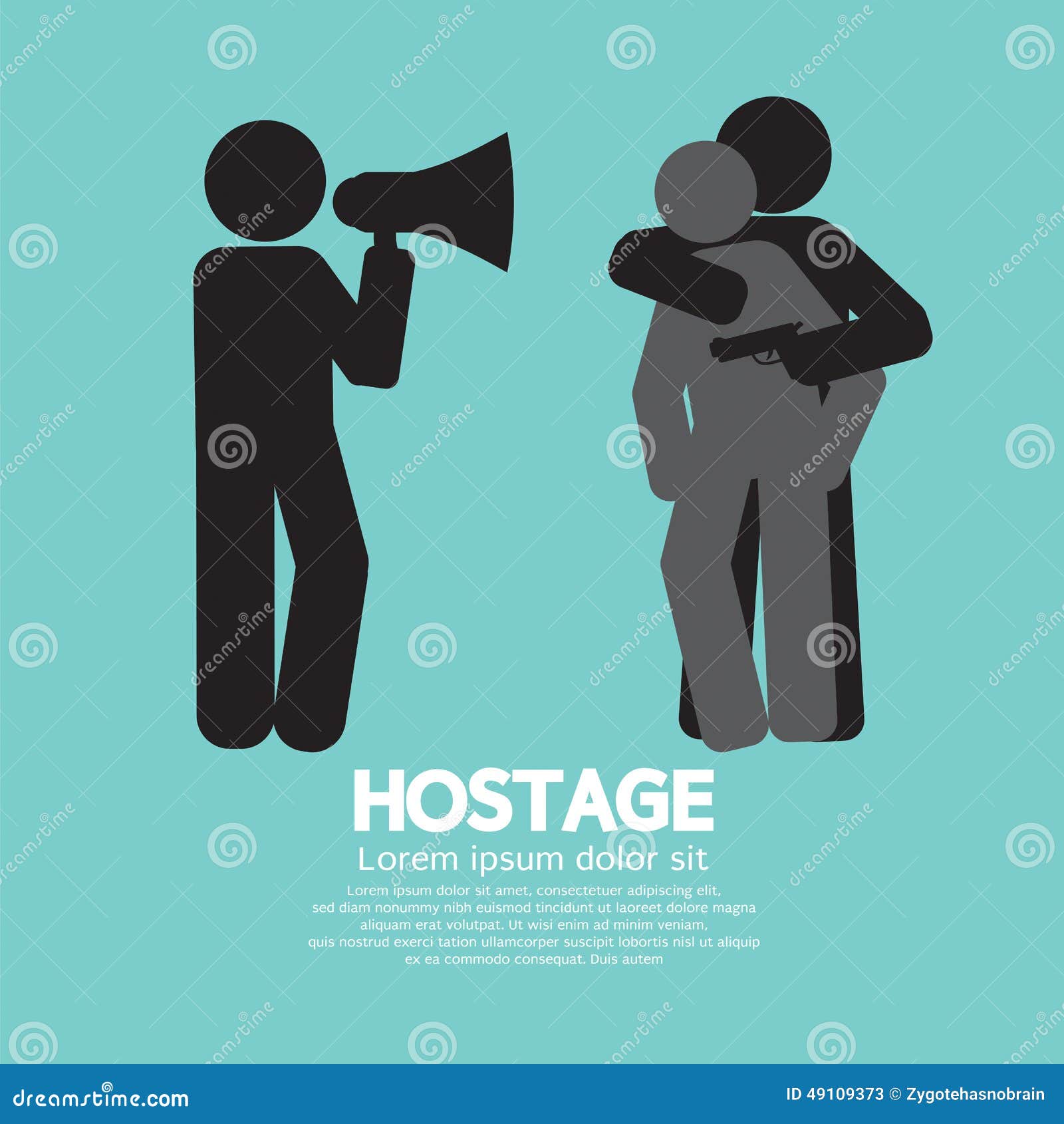 Robbery, Hostage and Policeman Graphic Symbol Stock Vector ...