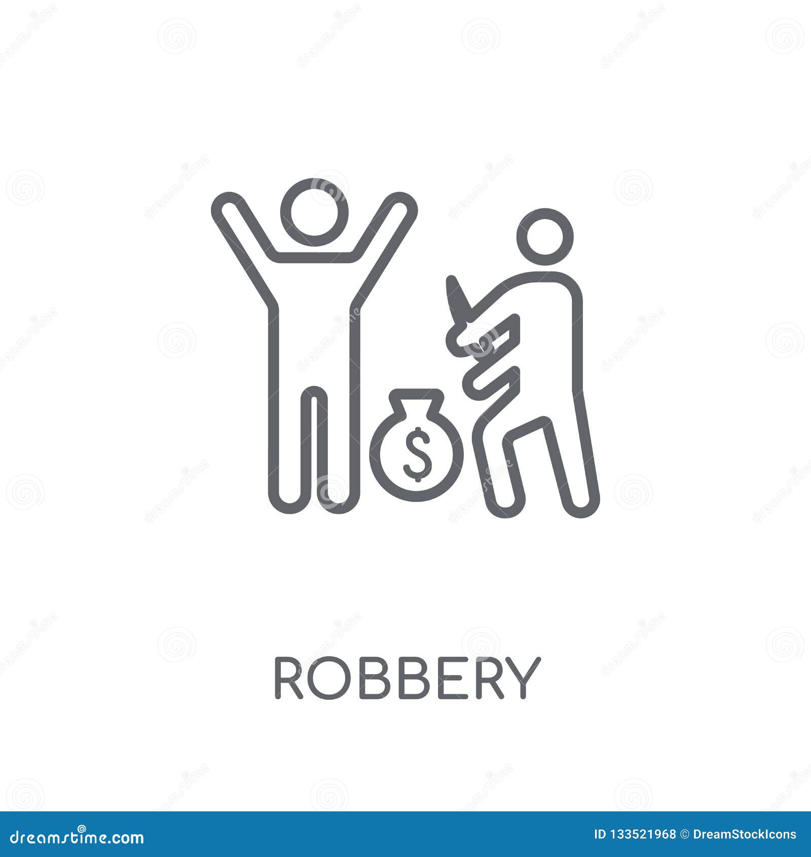 Robbery Linear Icon. Modern Outline Robbery Logo Concept on Whit Stock ...