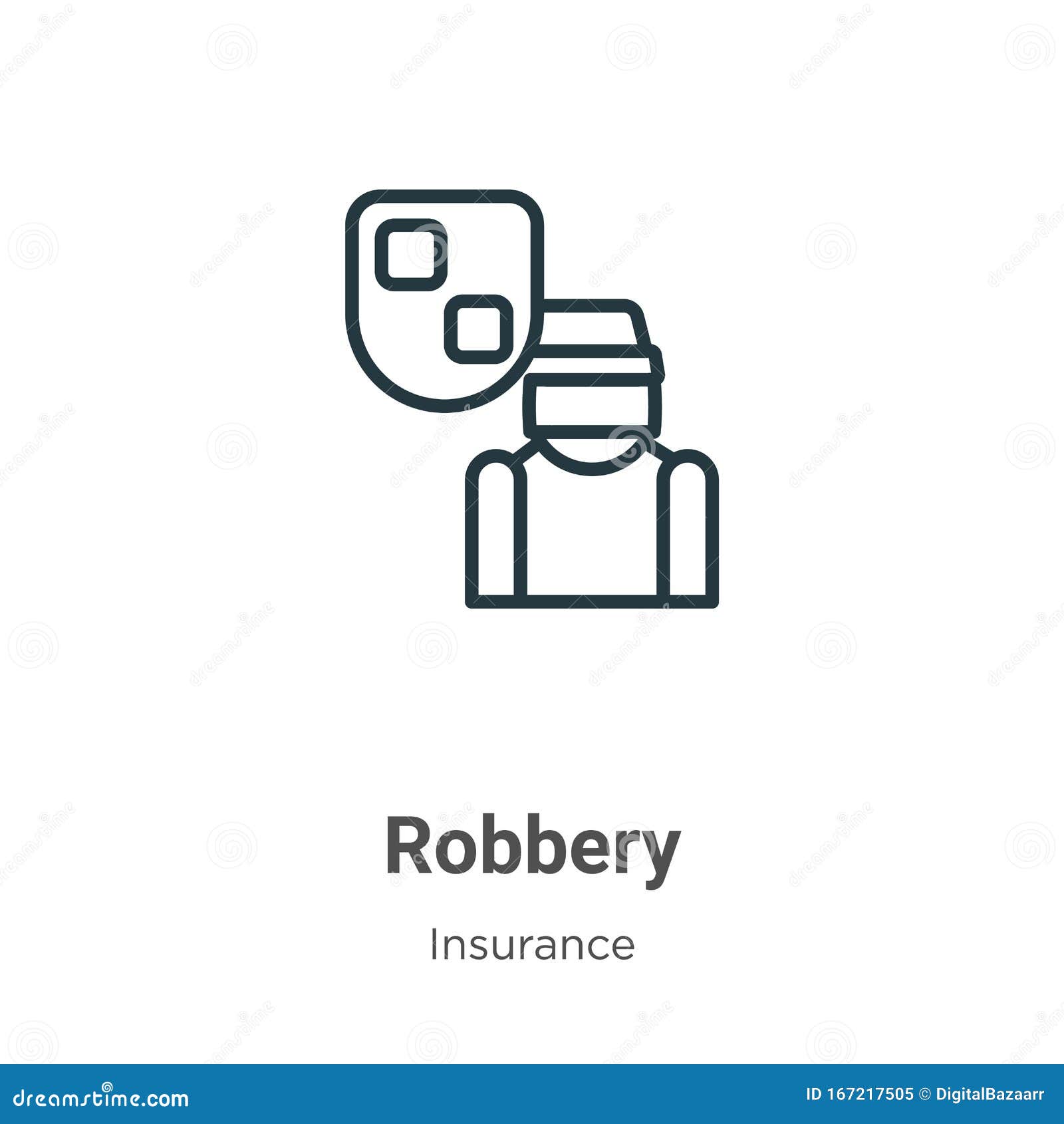 Robbery Outline Vector Icon. Thin Line Black Robbery Icon, Flat Vector Simple Element ...
