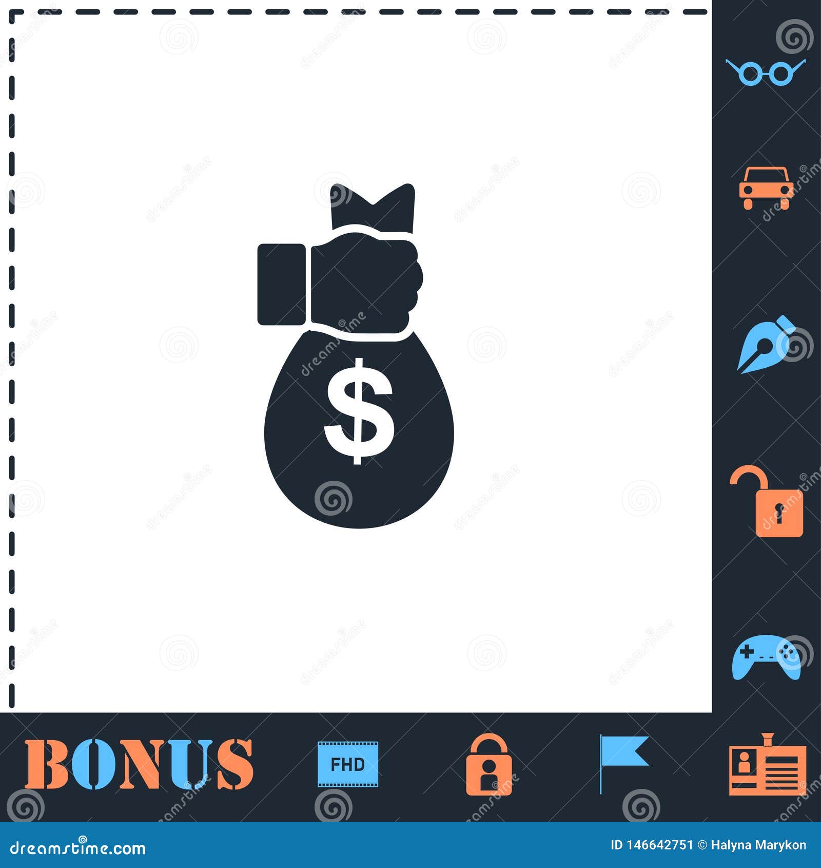 Robbery icon flat stock vector. Illustration of pictogram - 146642751