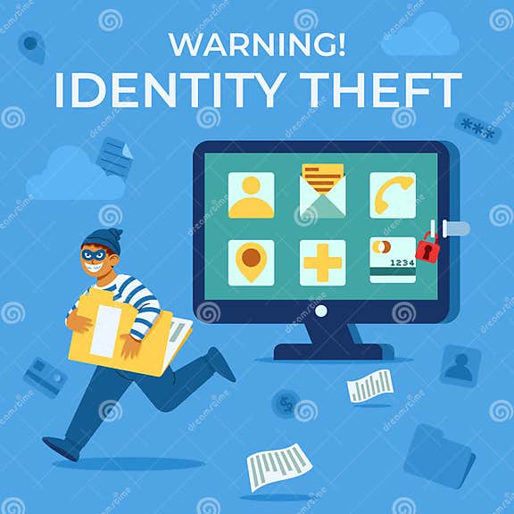 Robbing Credential Personal Data Stock Illustration - Illustration of ...
