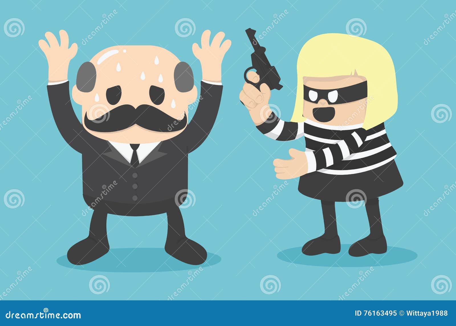Robbing stock vector. Illustration of male, mugger, businessman - 76163495