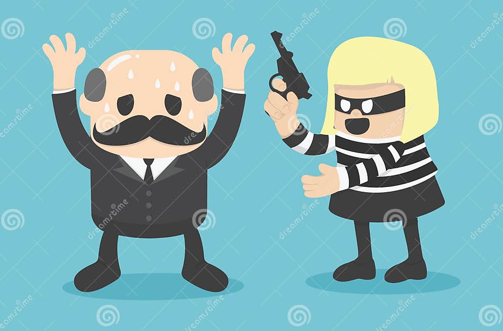 Robbing stock vector. Illustration of male, mugger, businessman - 76163495