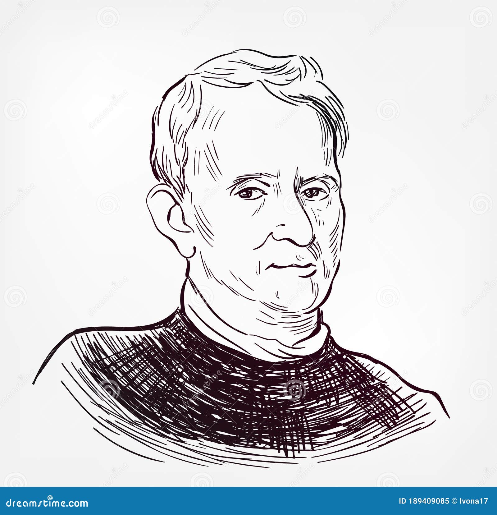 Robert Hooke Vector Portrait Isolated Sketch Editorial Image ...