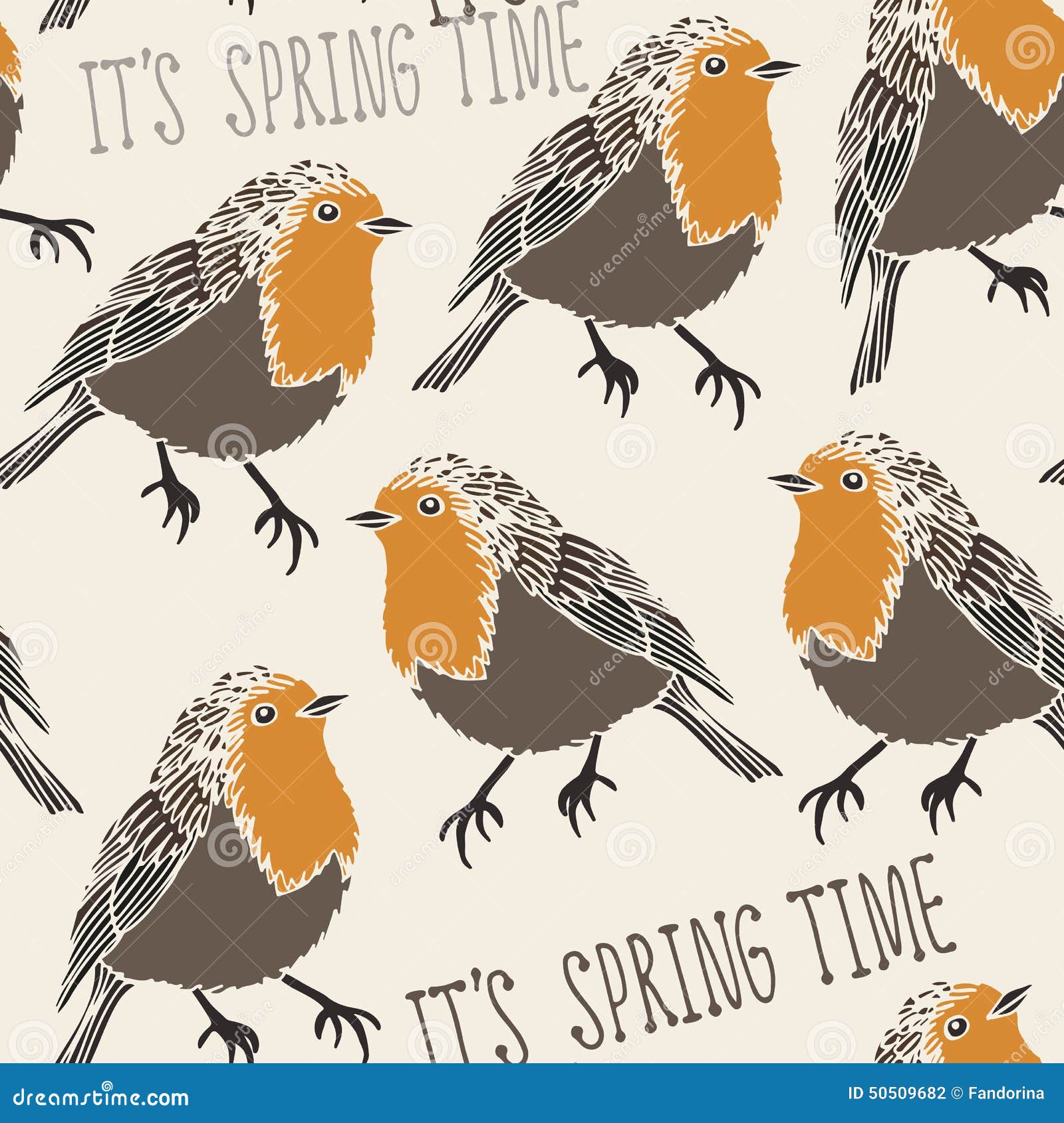 Robin bird pattern stock vector. Illustration of collection - 50509682