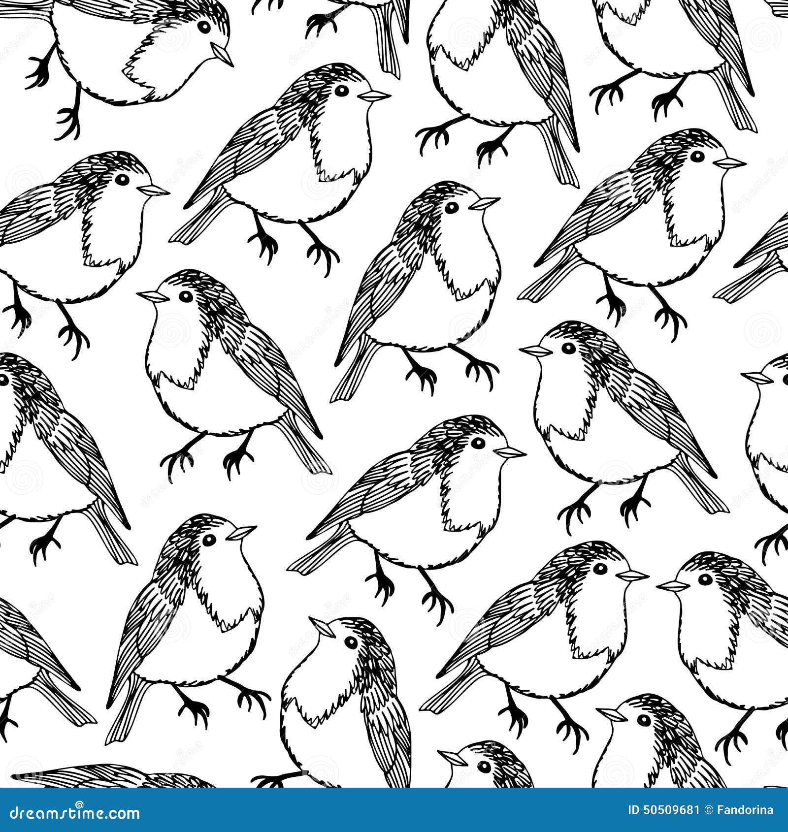 Robin bird pattern stock vector. Illustration of retro - 50509681