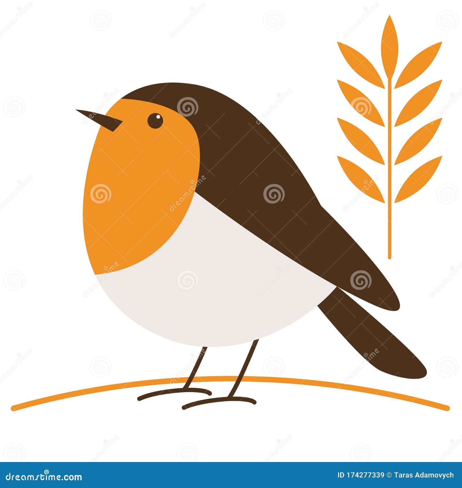 Robin Bird, Vector Illustration, Flat Style,profile Stock Vector ...