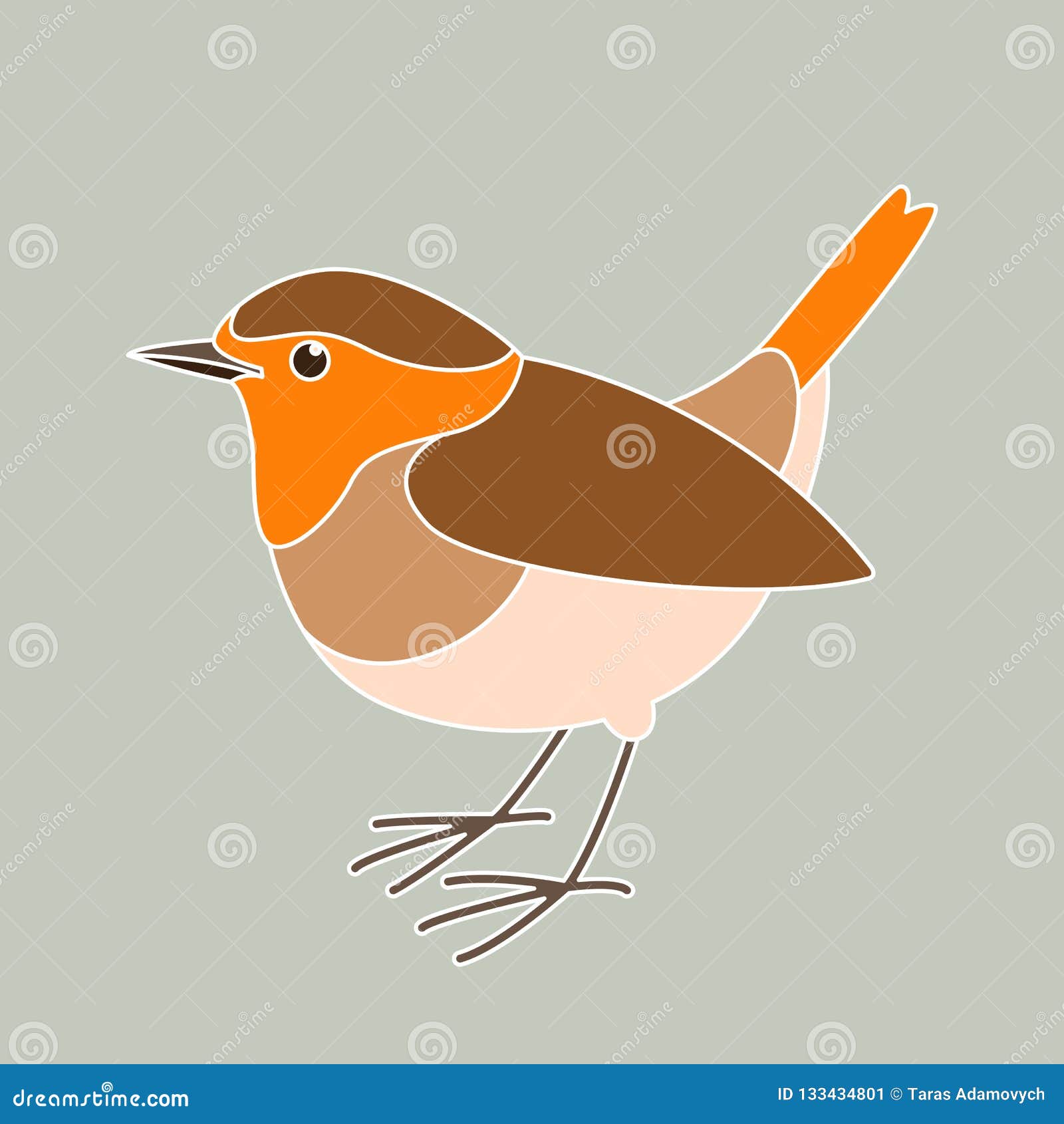 Robin Bird Vector Illustration, Flat Style,profile Stock Vector ...