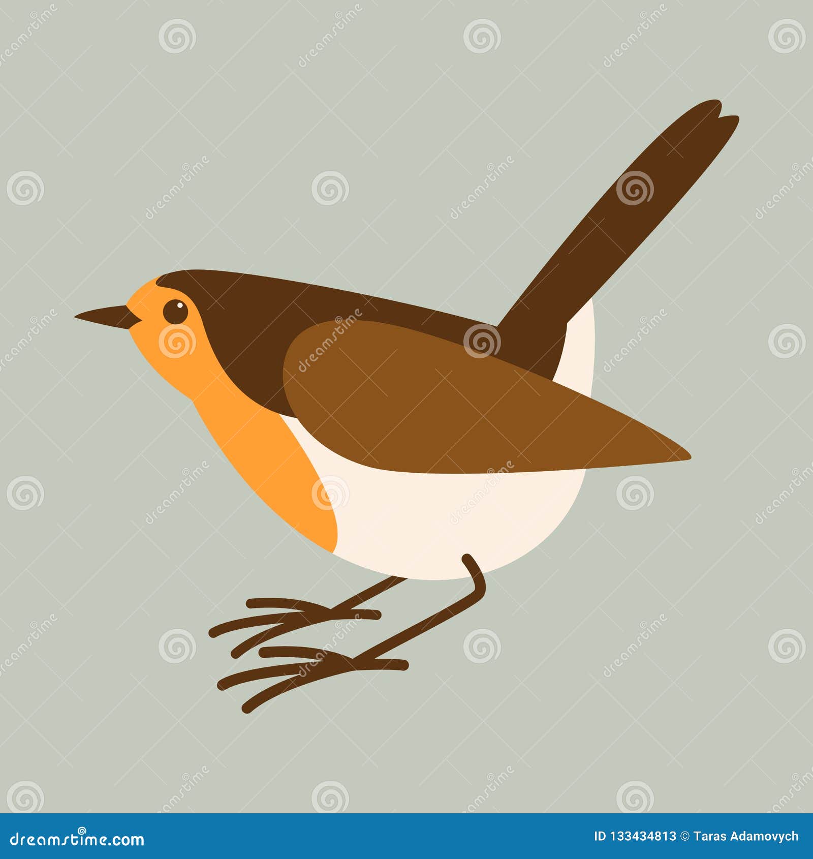 Robin Bird Vector Illustration, Flat Style,profile Stock Vector ...
