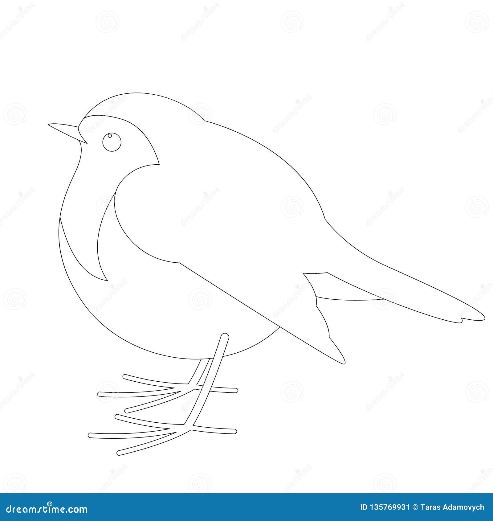 Robin Bird , Vector Illustration , Lining Draw, Profile Stock Vector ...