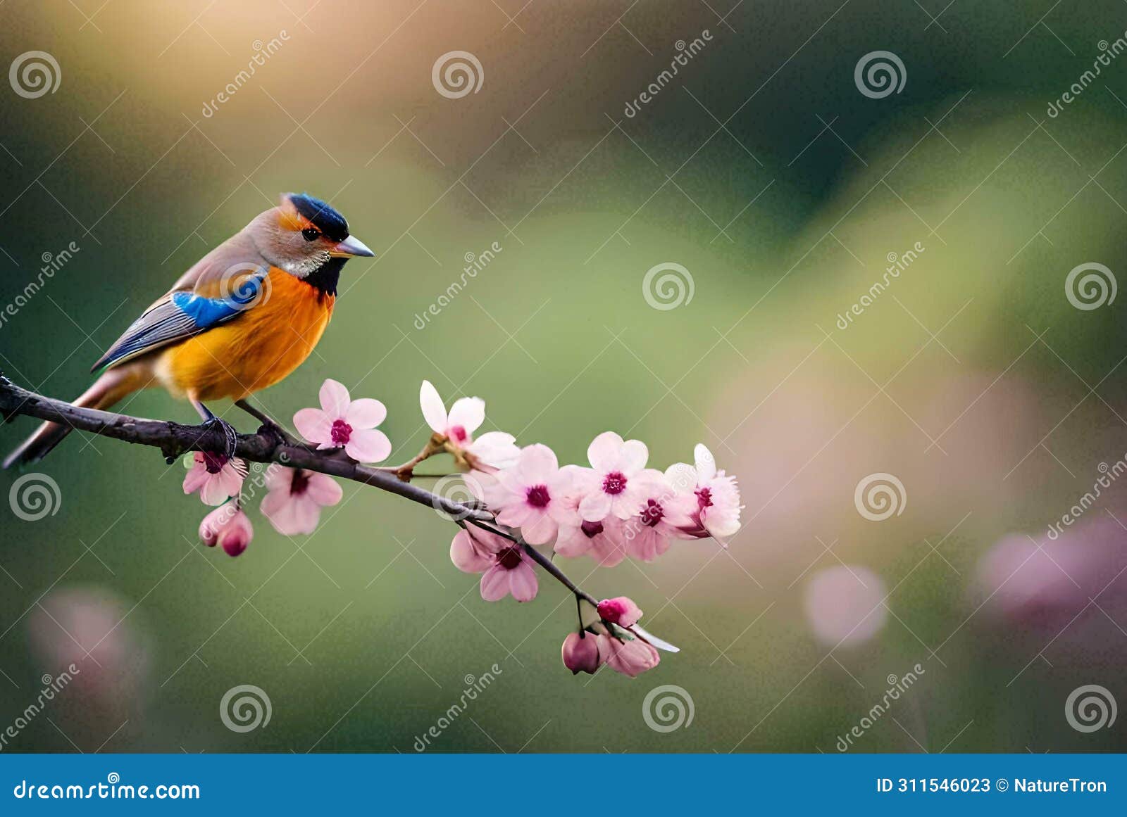 Robin on a Branch Bird on a Branch Stock Illustration - Illustration of ...