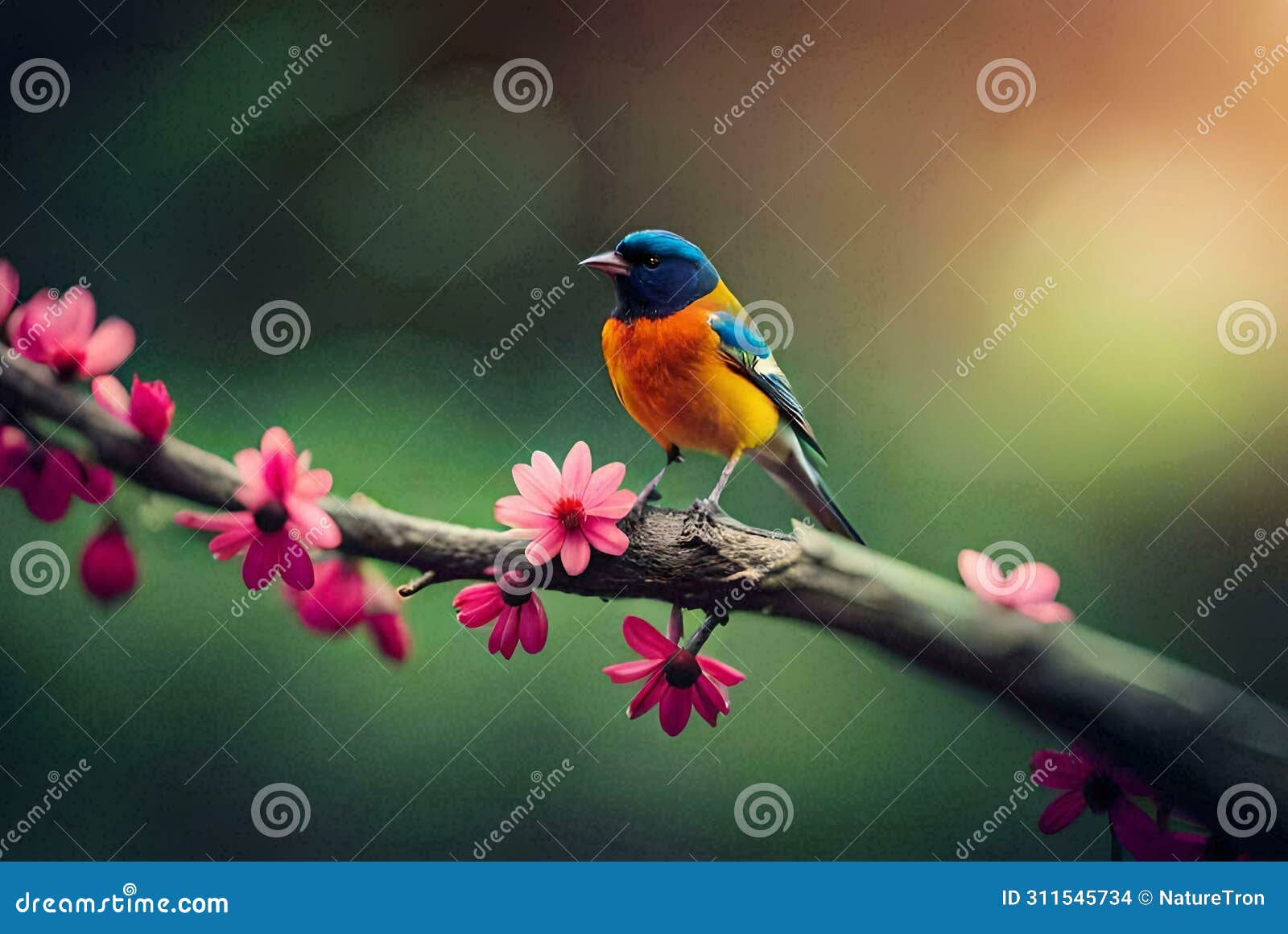 Robin on Branch Female Cardinal on a Branch Stock Illustration ...