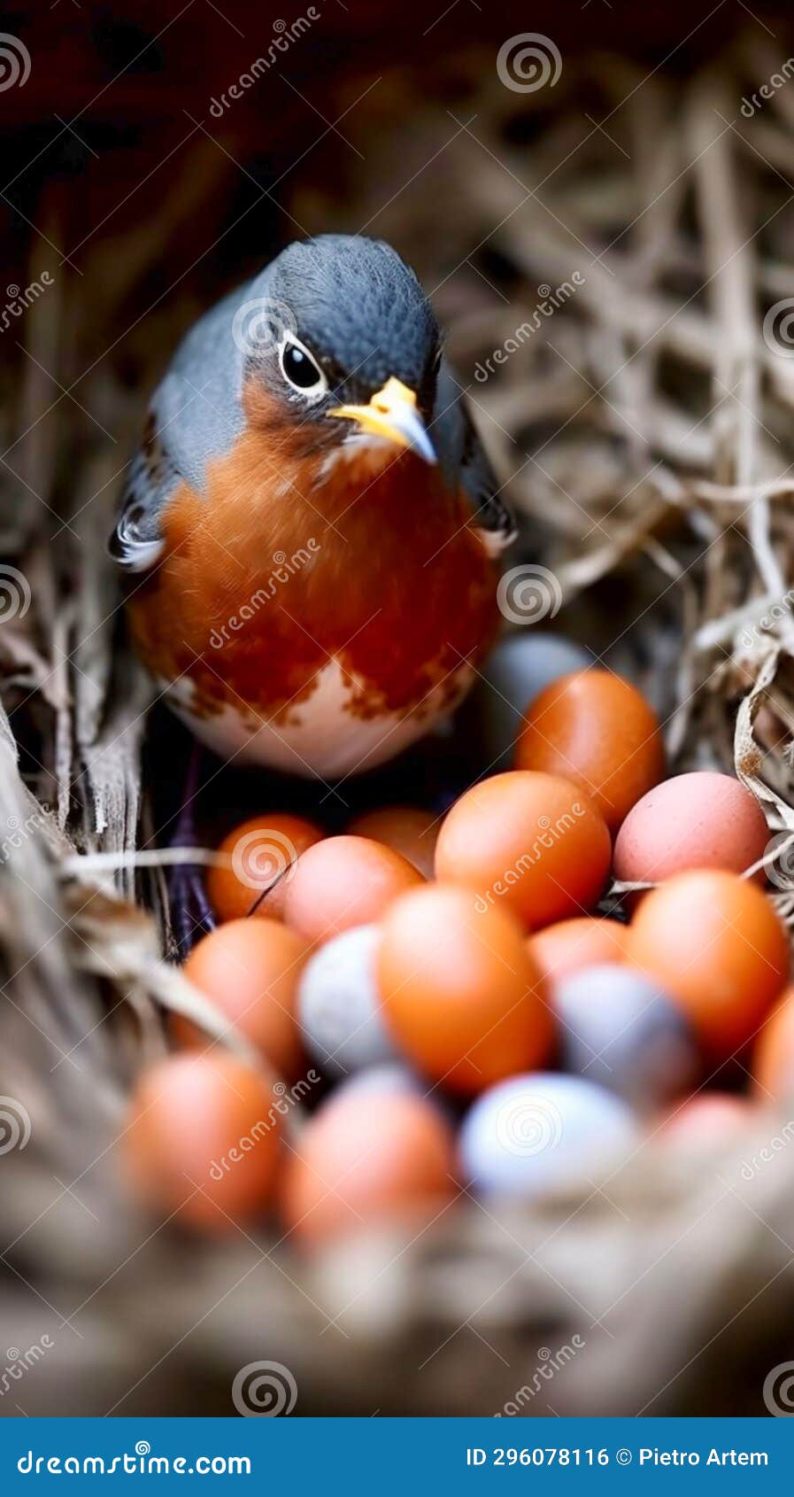 Robin with Eggs Amazing Nature Stock Photo - Image of robin, easter ...