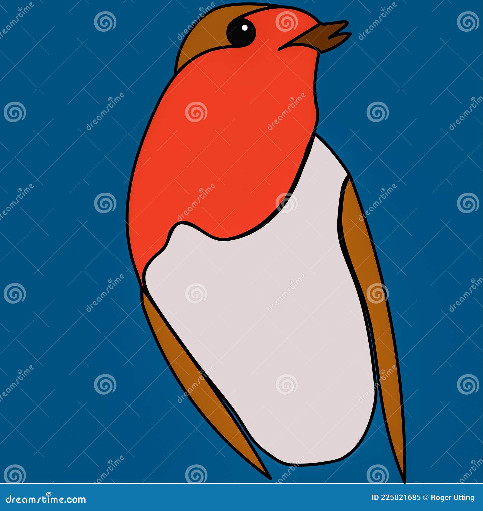 Robin graphic icon stock illustration. Illustration of flycatcher ...
