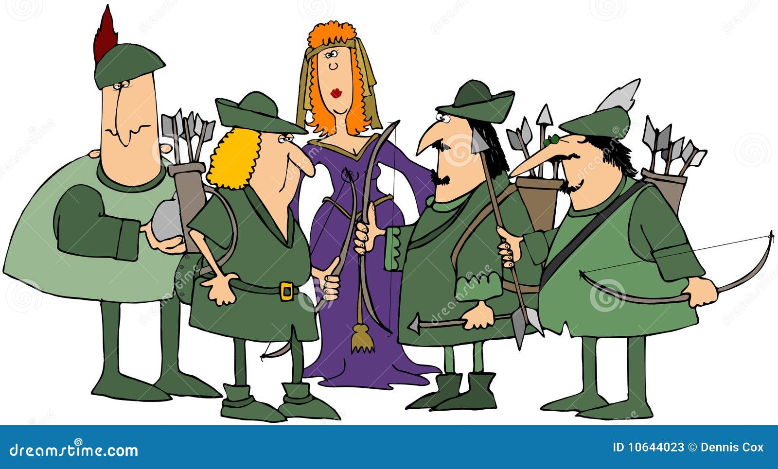 Robin Hood & His Merry Men Stock Illustration - Illustration of quiver ...