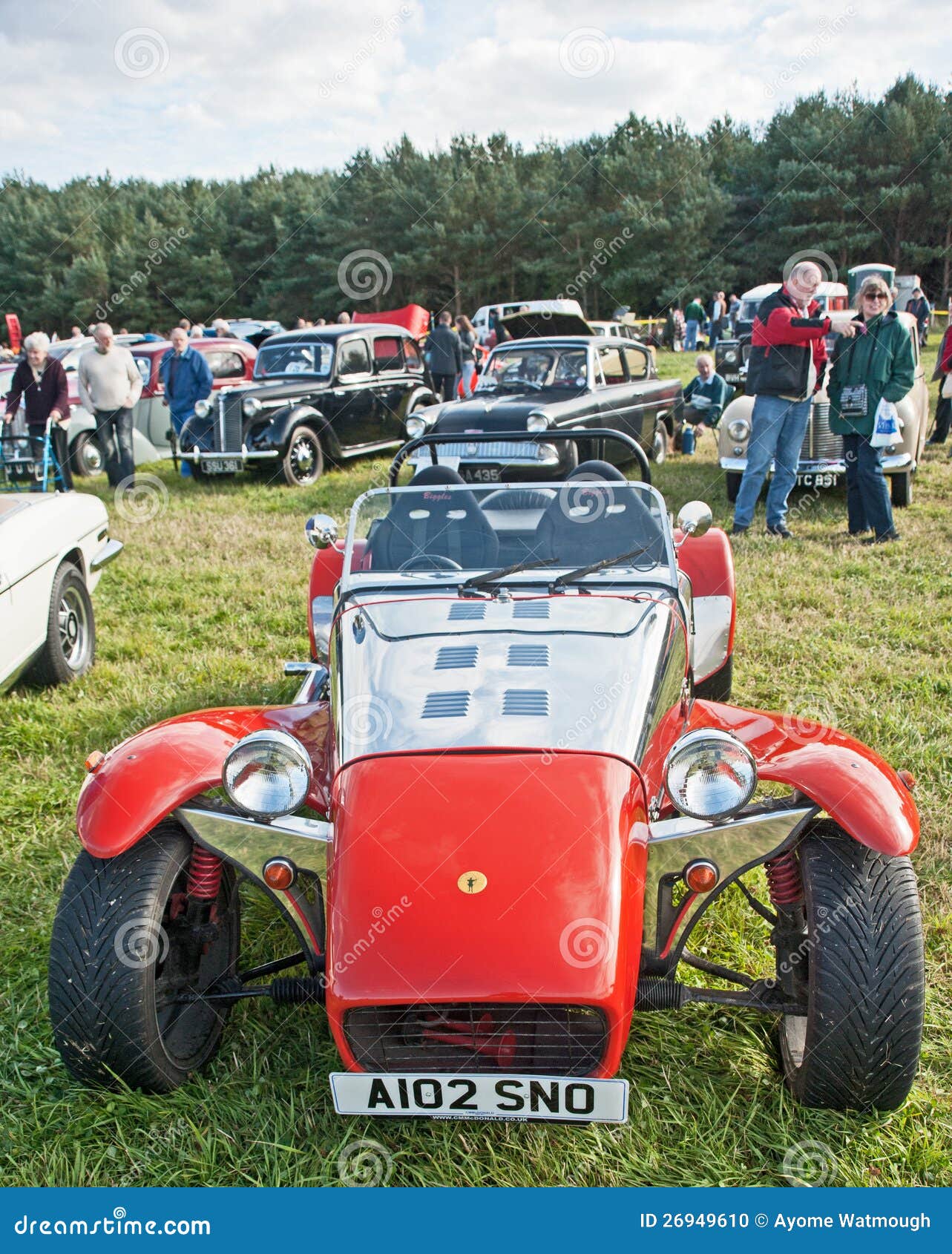 Vintage Robin Reliant Yellow Three Wheeled Car On Council Estate ...
