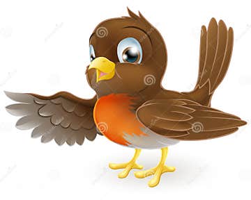 Robin Pointing Illustration Stock Vector - Illustration of graphic ...