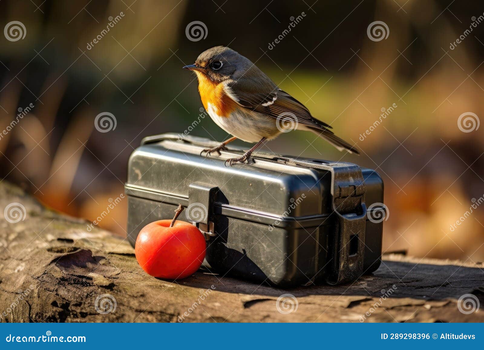 A Robin Pulling a Worm from a Freshly Packed Lunch Box Stock Photo ...