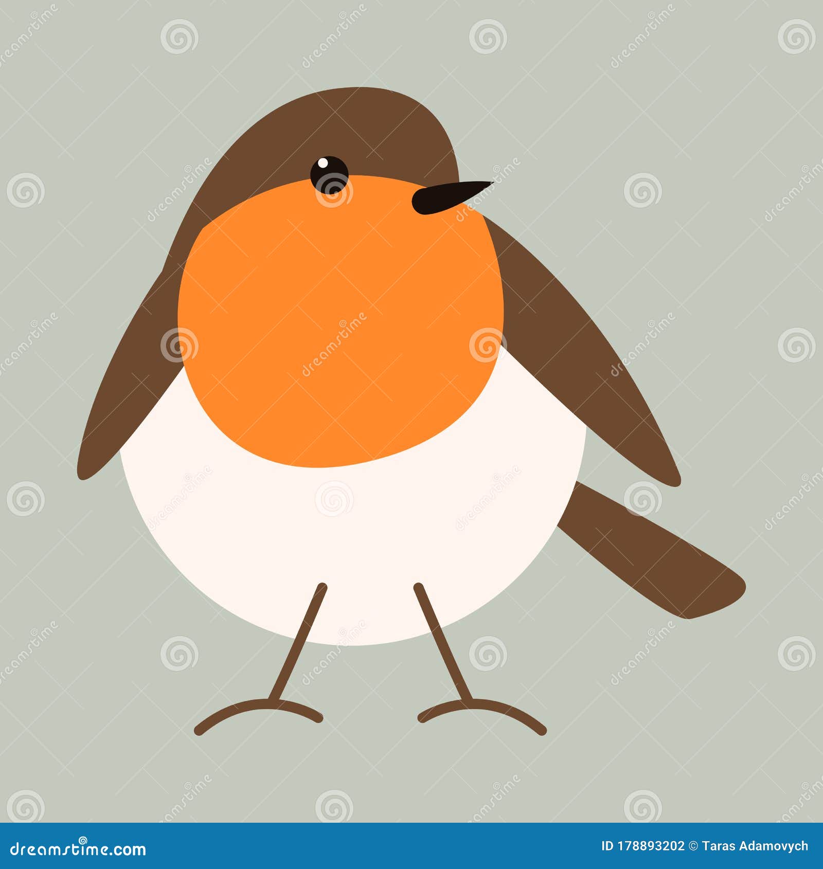 Robin Red Breast Bird, Vector Illustration, Flat Style Stock Vector ...