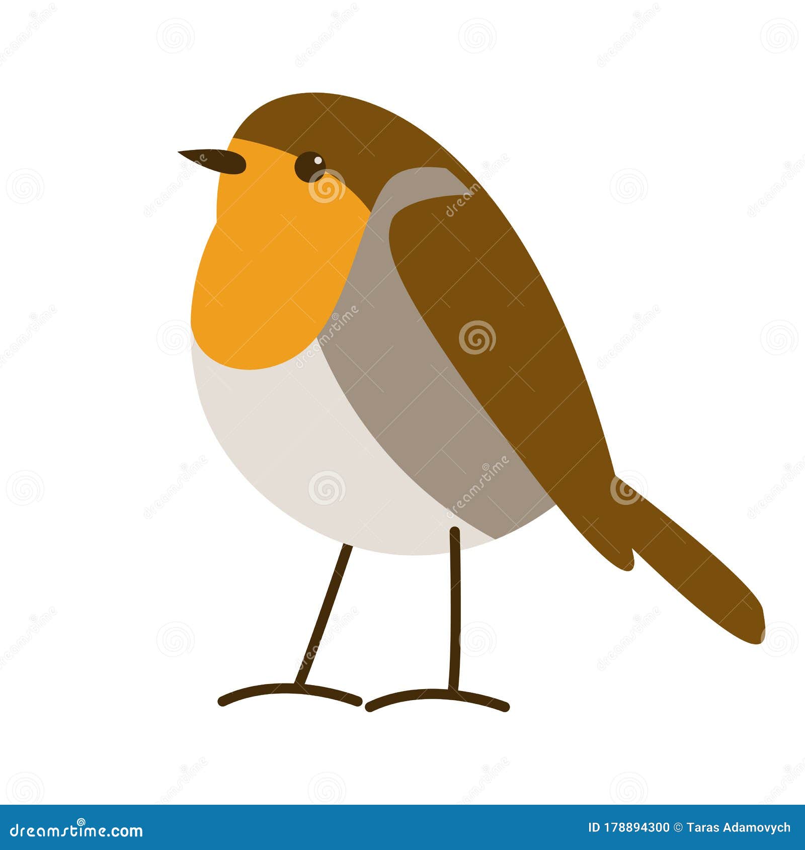 Robin Red Breast Bird, Vector Illustration, Flat Style Stock Vector ...