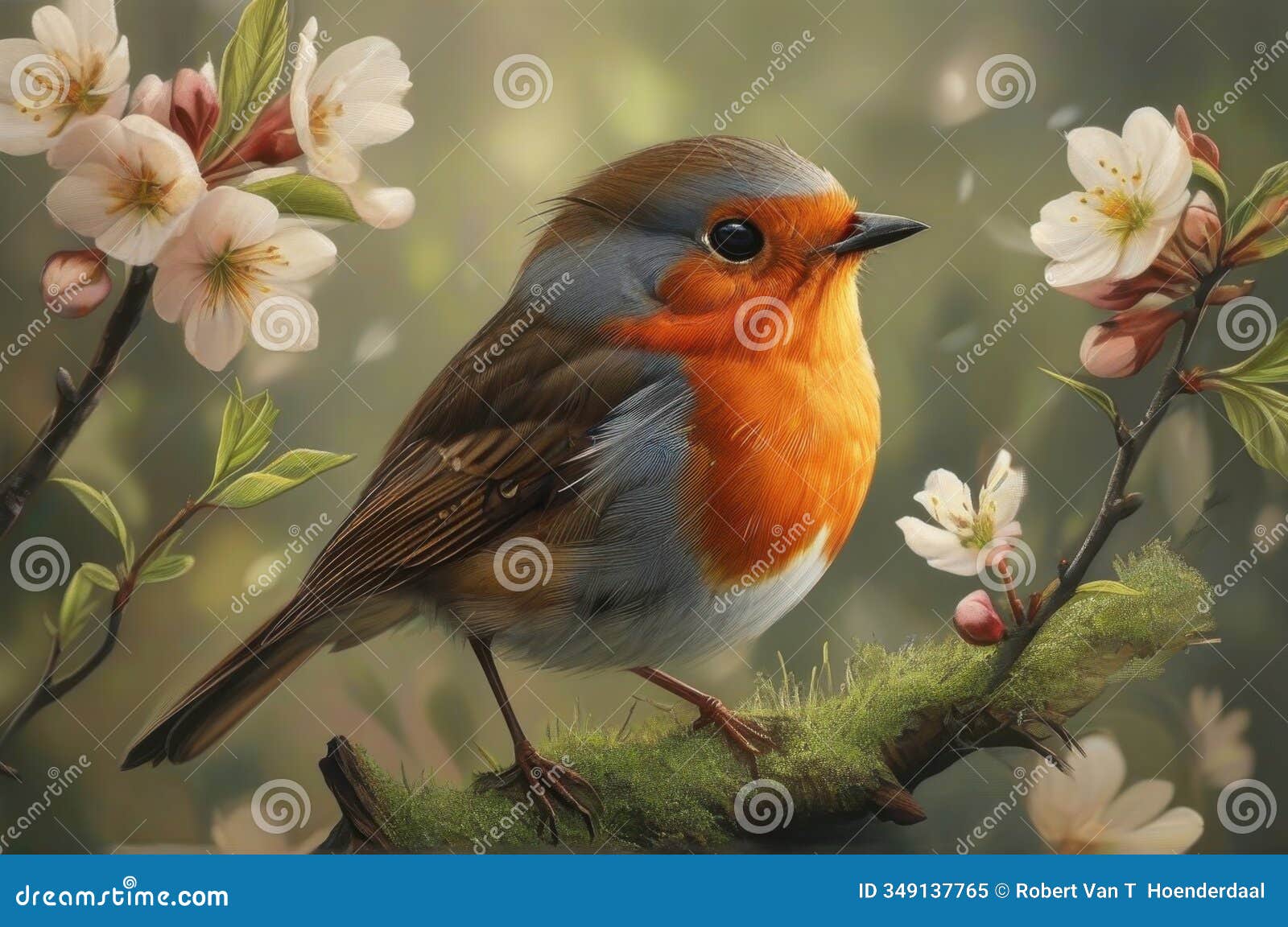 A Robin Redbreast Bird at 9-12-2024 Stock Illustration - Illustration ...