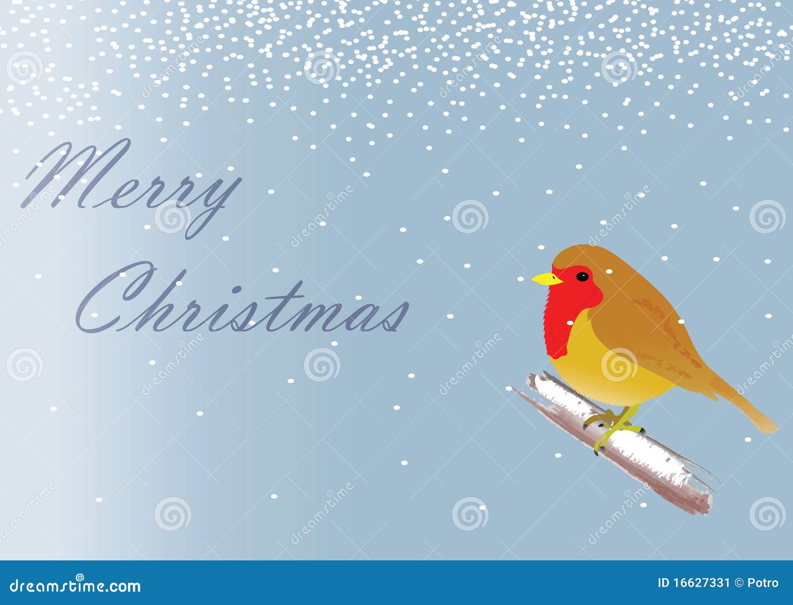 Robin in the snow stock vector. Illustration of plant - 16627331