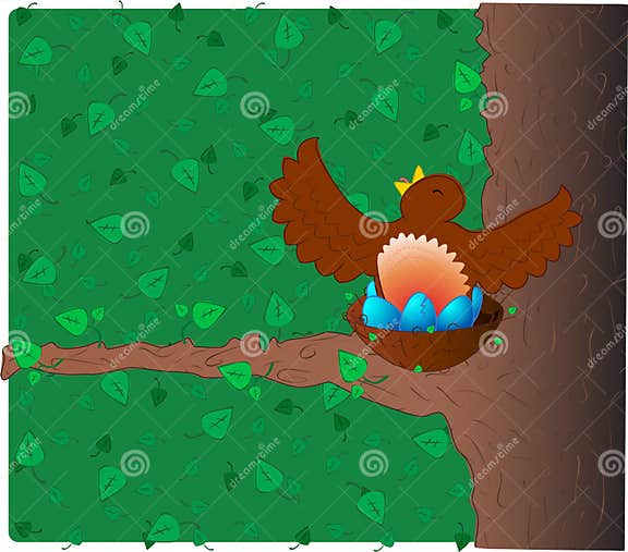 Robin in Tree stock vector. Illustration of critter, drawing - 2172982