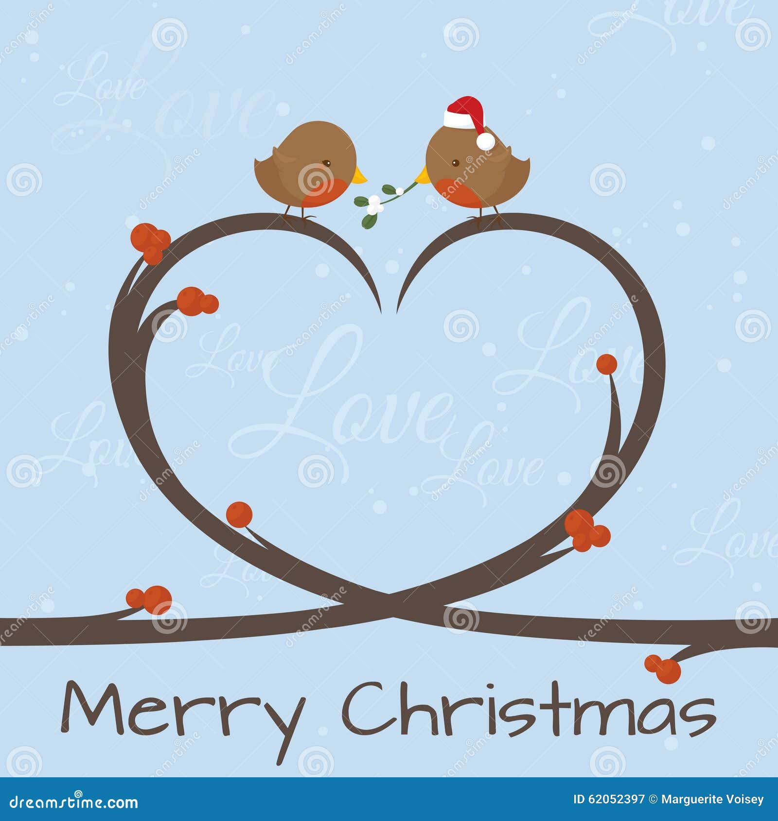 Robin Tree Love stock vector. Illustration of shaped - 62052397