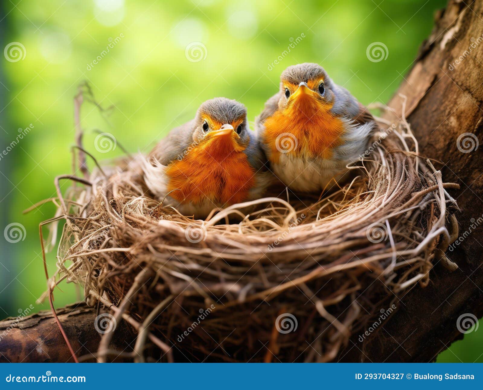 Ai Generated Illustration Wildlife Concept of Robins in Nest Stock ...