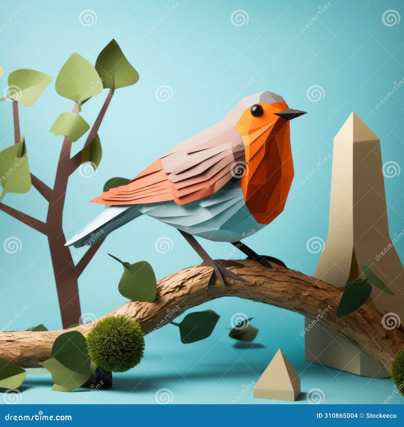 Robins Polygon Paper Craft Tutorial for Wall Decor - Diy Fun Stock ...