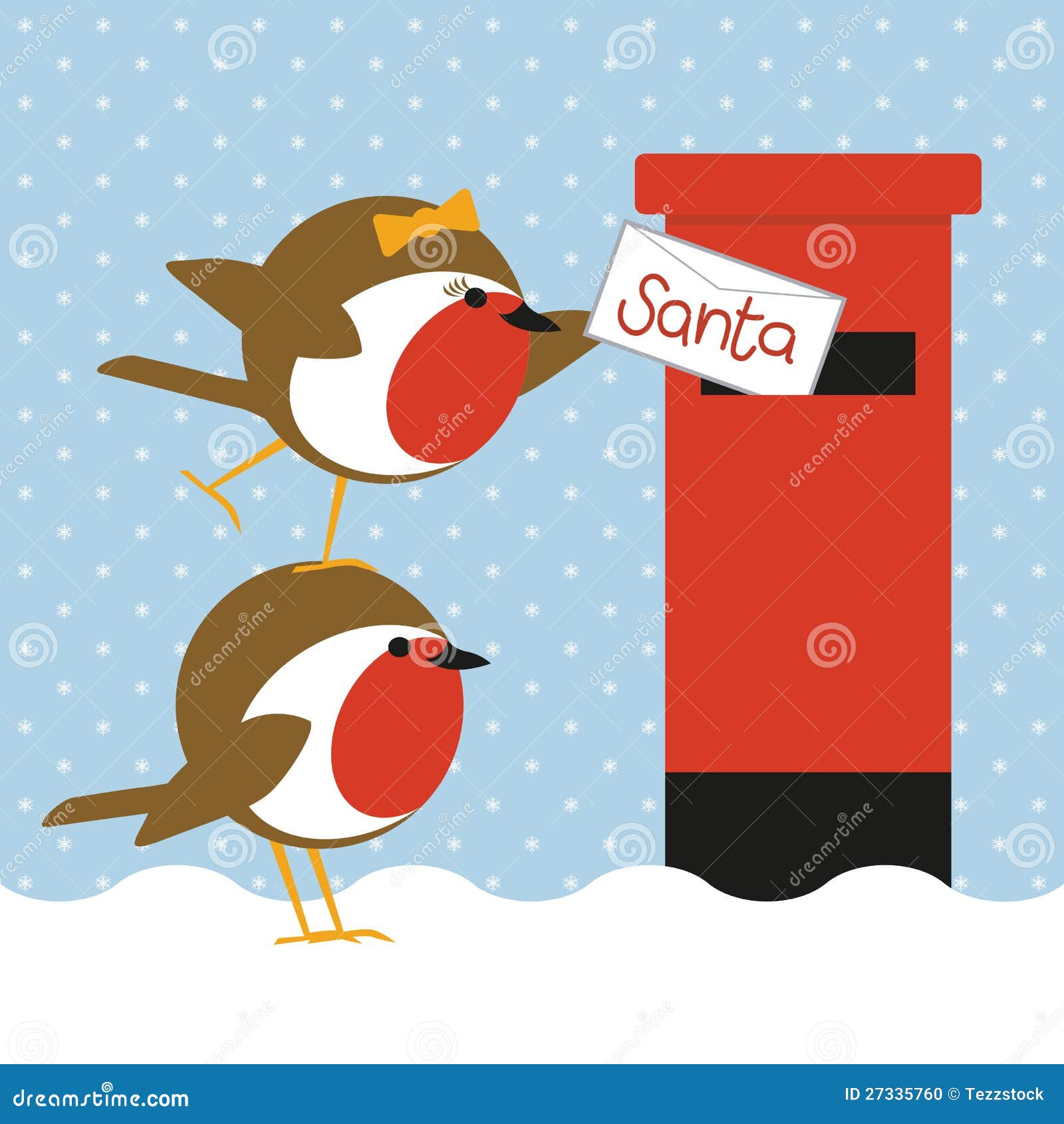 Robins posting letter stock vector. Illustration of postbox - 27335760