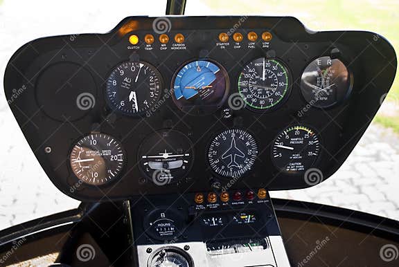 Robinson R44 - Instrument Panel Stock Image - Image of heli, aviation ...