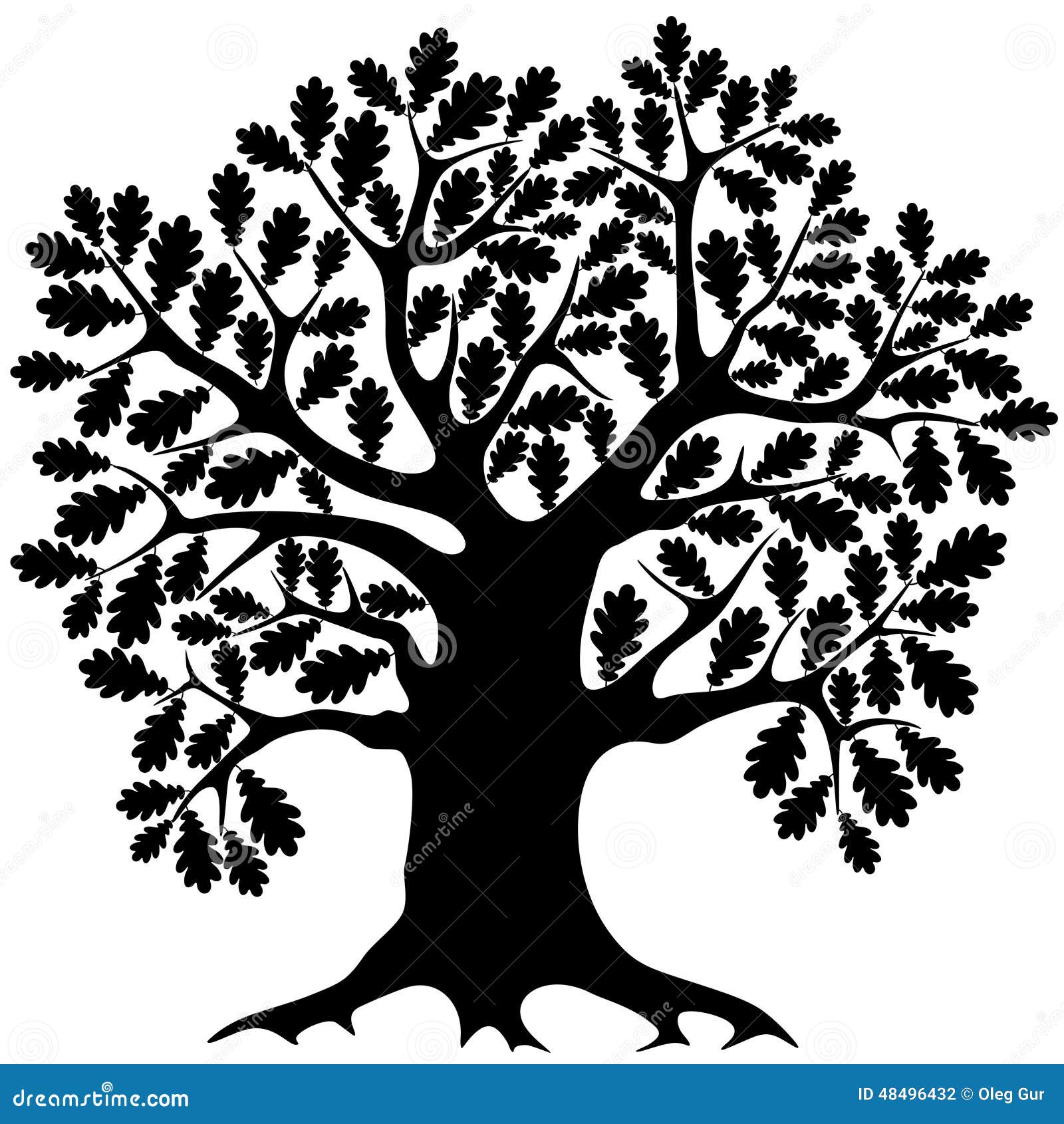 Roble ilustración del vector. Ilustración de emblema - 48496432