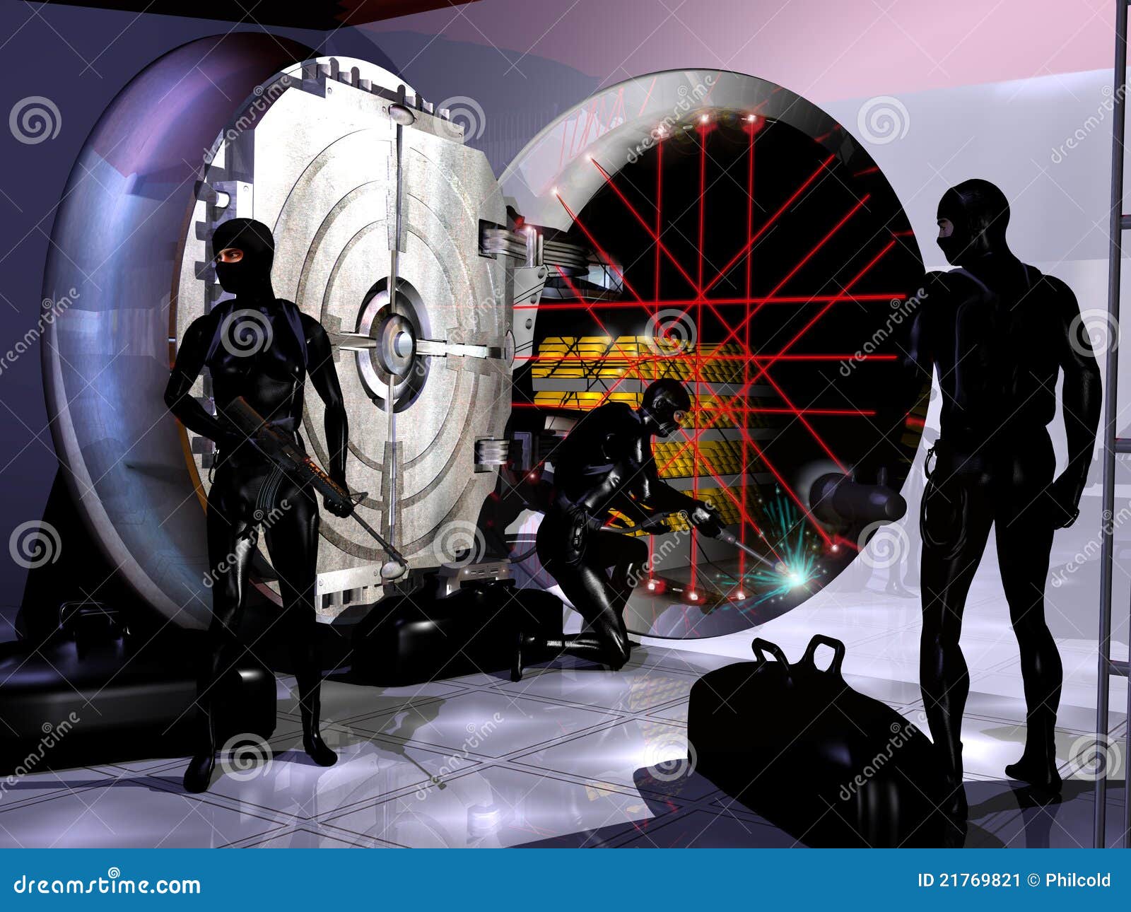 Robo de un banco stock de ilustración. Ilustración de banca - 21769821