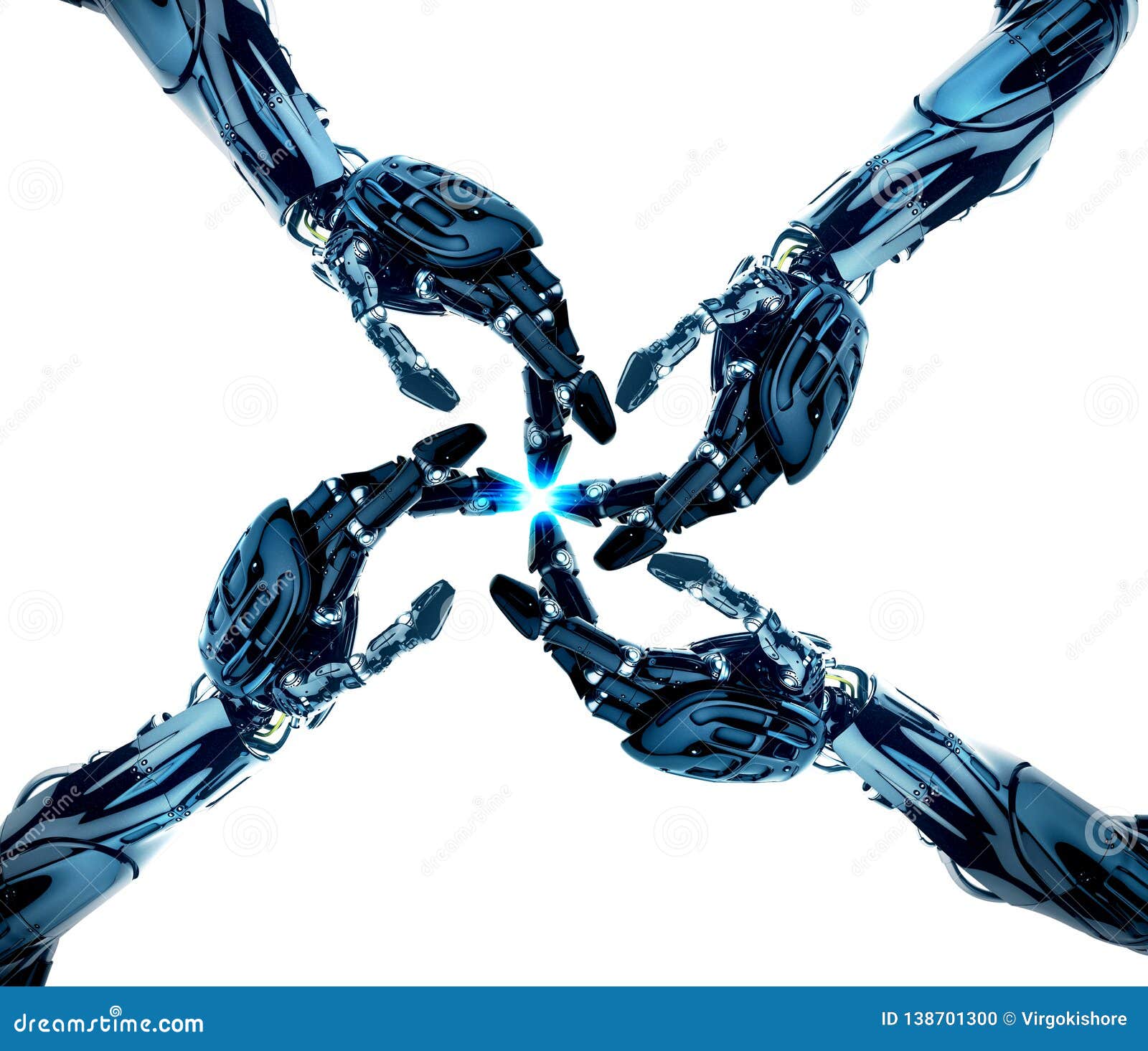ROBO and HUMAN HAND Artificial Intelligence Stock Illustration ...