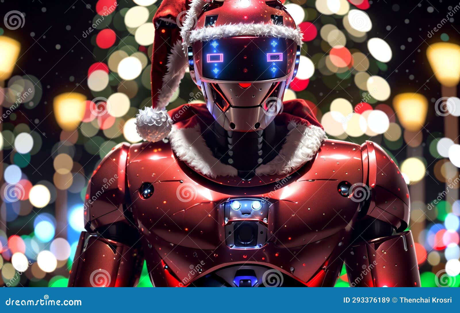 Robo-Santa Bringing Techno-Cheer To Christmas Stock Illustration ...