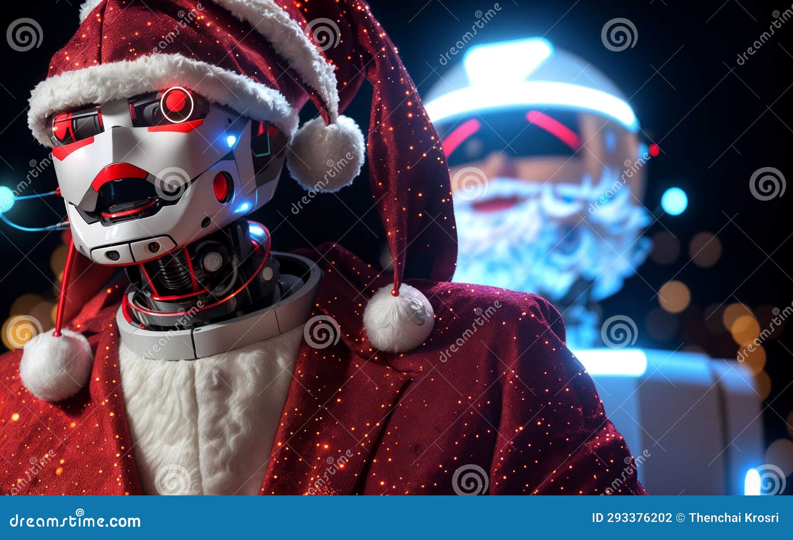 Robo-Santa Bringing Techno-Cheer To Christmas Stock Illustration ...