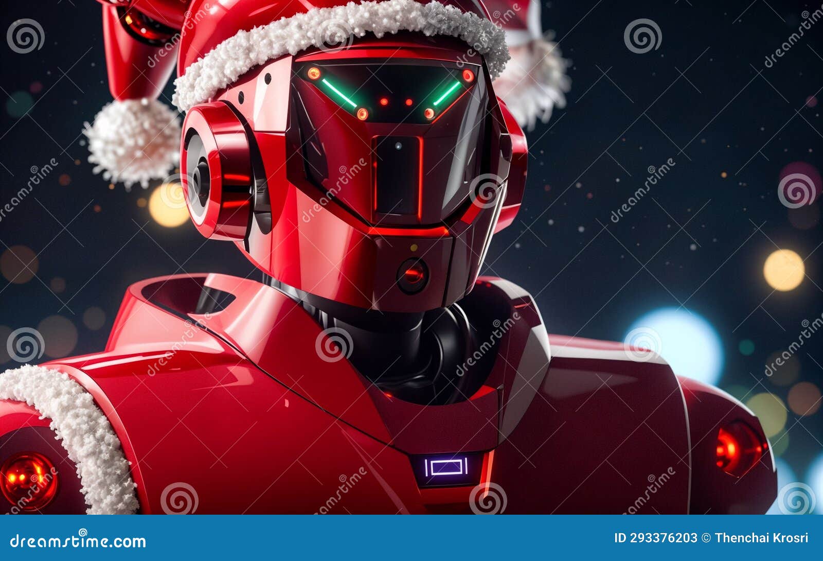 Robo-Santa Bringing Techno-Cheer To Christmas Stock Illustration ...