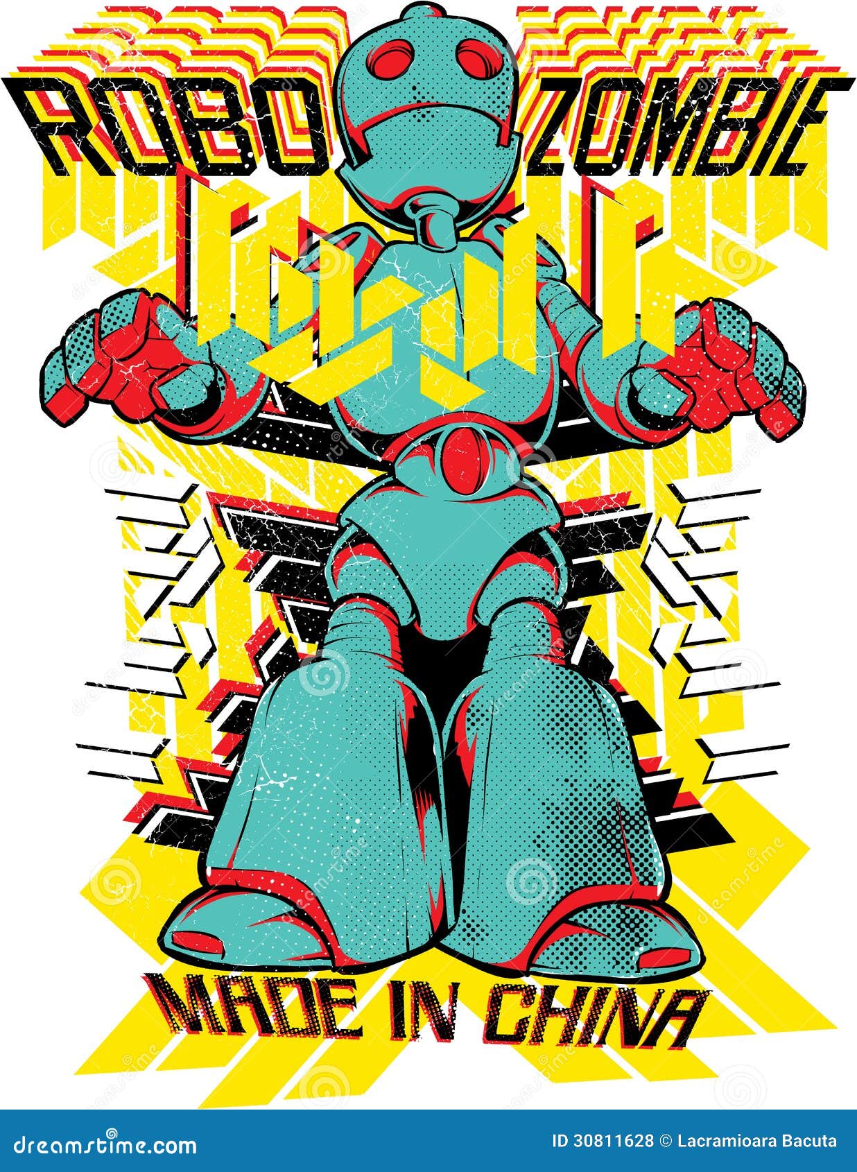 Robo Zombie stock vector. Illustration of cable, face - 30811628